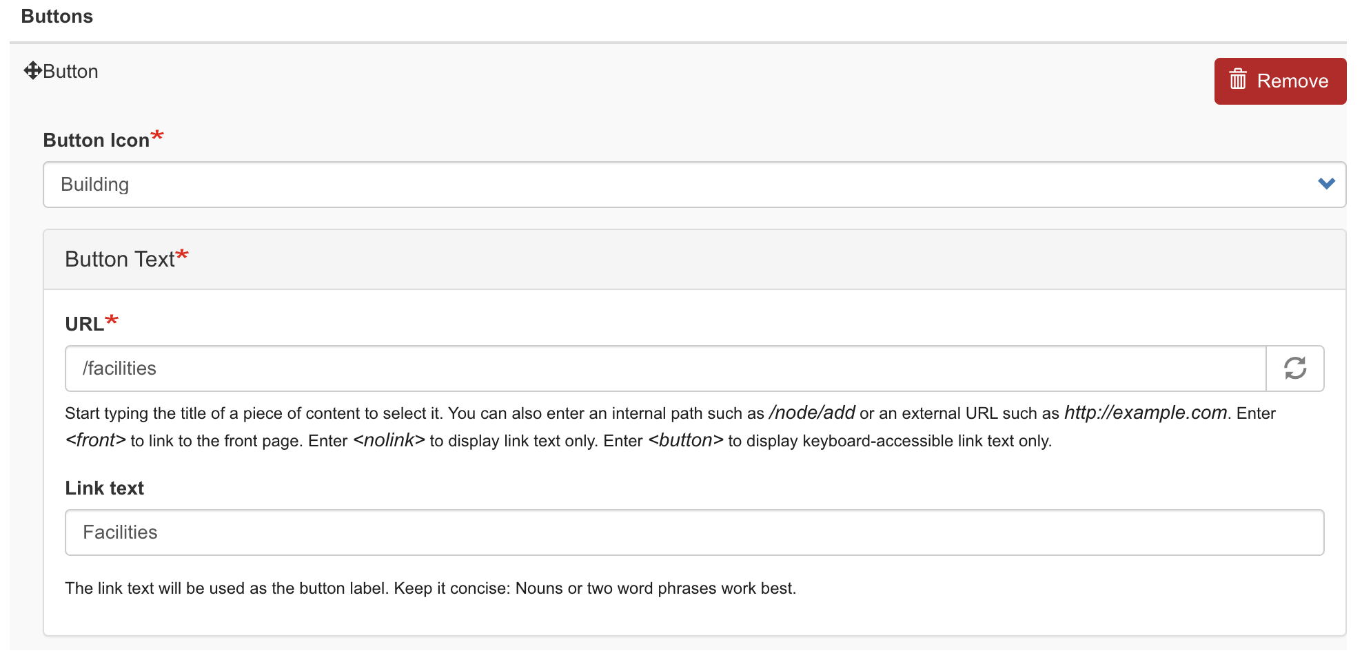 Button Collection Widget | OpenScholar Documentation