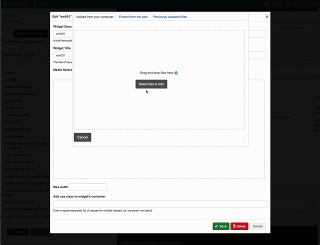 Embeddable Widgets Openscholar Documentation